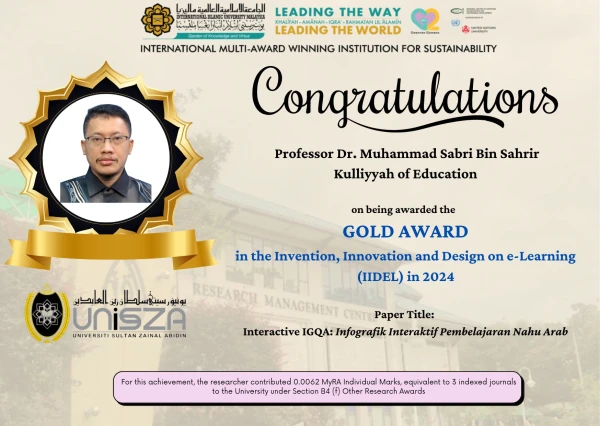 IIUM Research | CONGRATULATORY ANNOUNCEMENT: PROFESSOR DR. MUHAMMAD SABRI